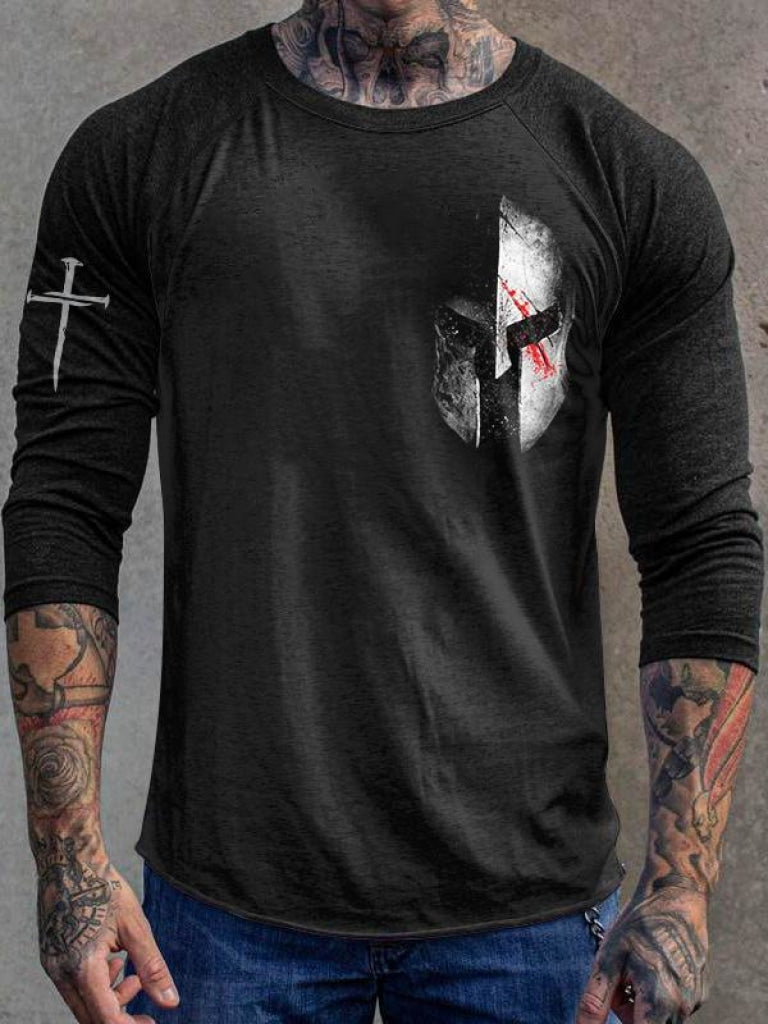 MENS OUTDOOR WARRIOR PATRIOTIC PRINT T-SHIRT – Krukee