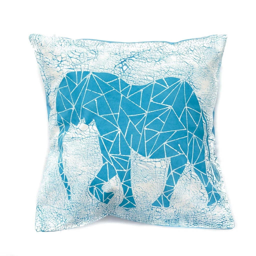 Pillow Case - Crackle Animals Elephant Bright Blue – Krukee