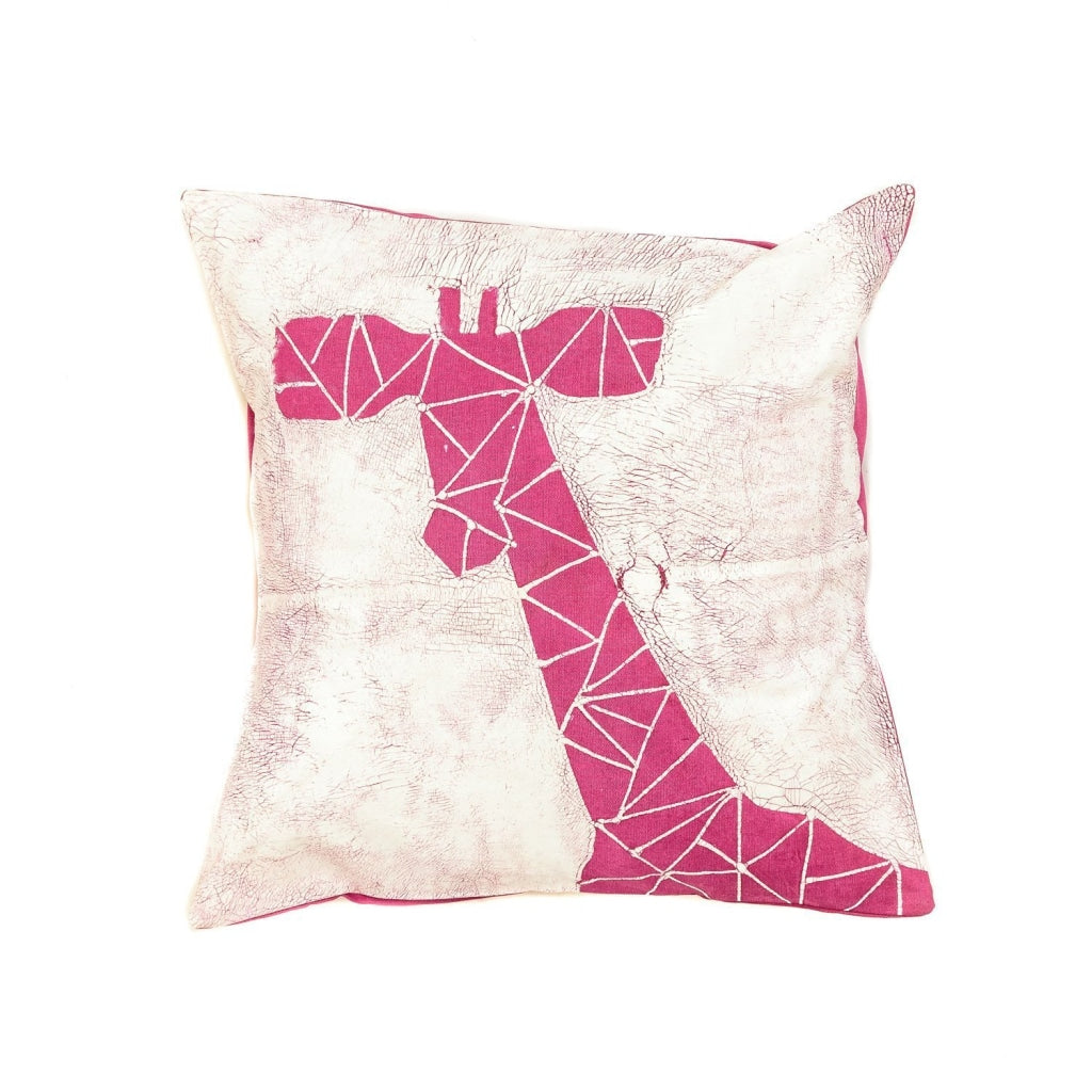 Pillow Case - Crackle Animals Giraffe Fuchsia – Krukee